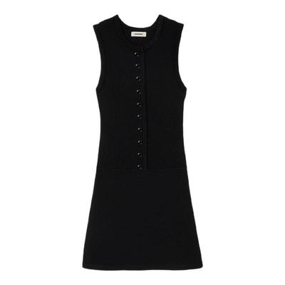 SANDRO法式无袖收腰针织连衣裙