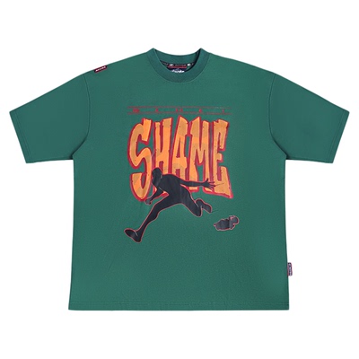 五分袖美式街头起泡工艺宽松T恤