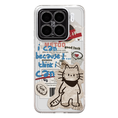 复古报纸猫狗手机壳适用小米红米