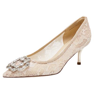 思加图方糖霞光仙女鞋高跟鞋婚鞋