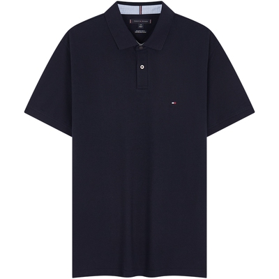 Tommy男装珠地网眼净色短袖POLO