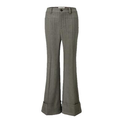 Kar Peiskos 25秋冬女士灰色格纹喇叭西装裤银泰百货精品 301600
