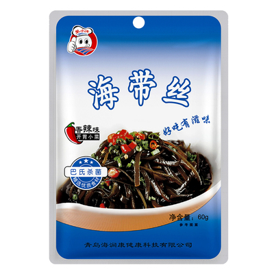 原聚大洋聚小洋香辣味海带丝开袋即食60g每袋鲜香下饭菜