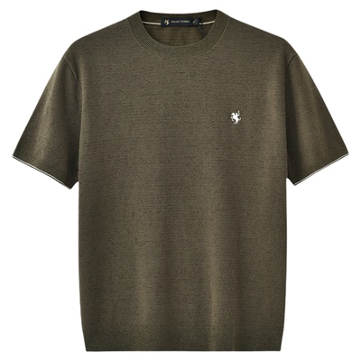 保罗彼得2026春夏新款男羊毛短袖垂感百搭圆领T恤衫YXFAZ01491