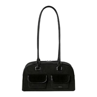 简约哑光皮革通勤实用保龄球包