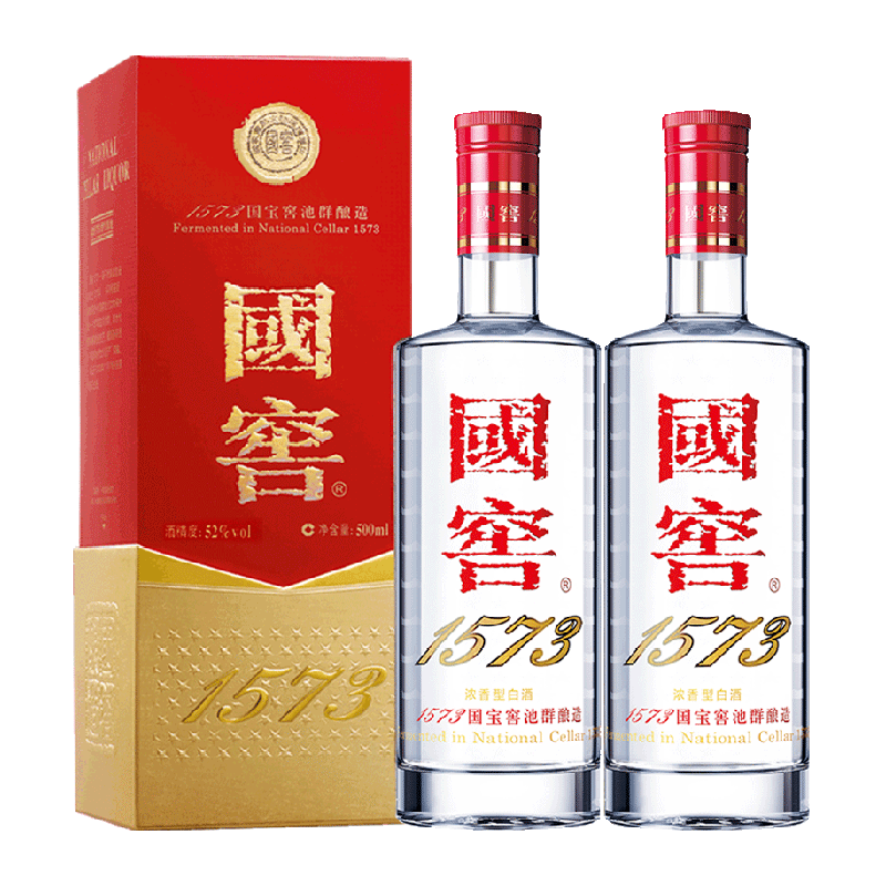 88VIP：国窖1573 经典 52度 浓香型白酒 500ml*2瓶，1604元+130元淘金币 包邮（多重优惠）—— 慢慢买比价网