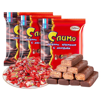 俄罗斯进口红皮糖扁桃仁巧克力