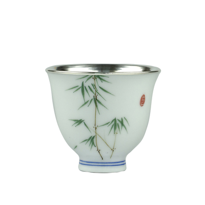 秦藏阁瓷银杯礼盒景德镇