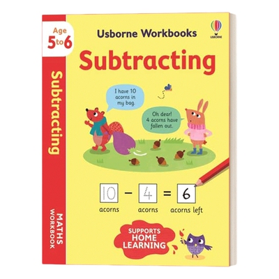 英文原版 Usborne Workbooks Subtracting 5-6 尤斯伯恩减法练习册5-6岁 英文版 进口英语原版书籍