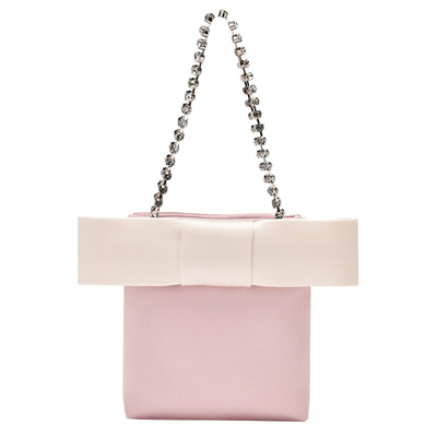 SeiCarinaY加厚缎面公主包撞色