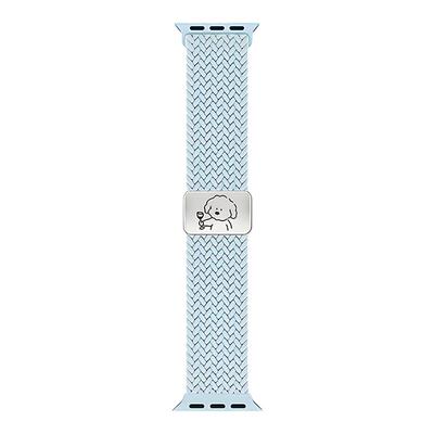 适用苹果S11手表S10表带iwatch9新款尼龙小狗applewatch8代编织7磁吸S7弹力SE腕带S6高级5男女款42mm运动智能