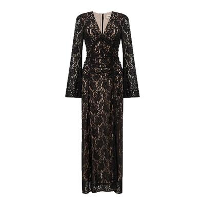 [重工花卉蕾丝]DVF2026春夏新款黑色花卉蕾丝礼服感连衣裙GL4T003