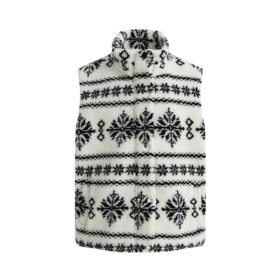 COINROVA  费尔岛羊羔毛马甲女秋外穿加绒保暖叠穿时髦洋气