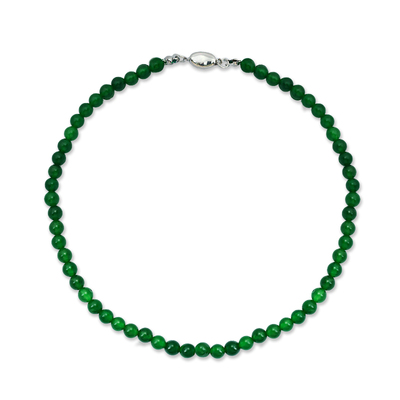 国潮新中式天然绿色玉髓串珠项链