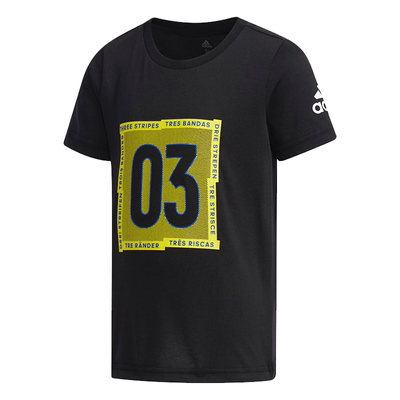 阿迪达斯小童圆领运动短袖T恤