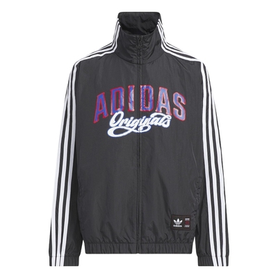 adidas阿迪达斯三叶草三条纹印花外套2026夏男大童梭织夹克KG3319