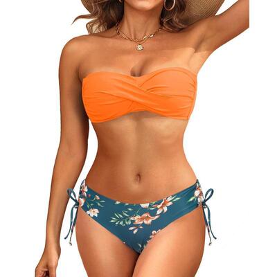 C 49135 Floral split bikini 碎花分体比基尼跨境外贸代发速