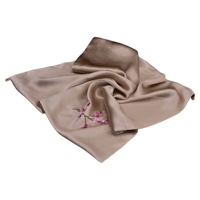 蜀绣丝巾手工刺绣真丝小方巾