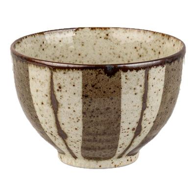 日本进口濑户烧釉下彩复古粗陶大饭碗高脚碗日式家用米饭碗早餐碗