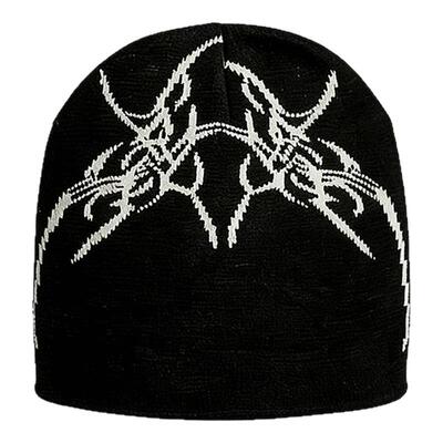 nojob vintage古着「荆棘」美式复古提花opium冷帽男女秋冬针织帽