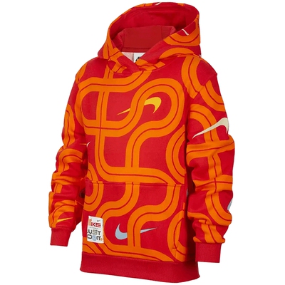 Nike耐克灵蛇迎新系列男女童大童加绒连帽衫秋冬季卫衣HV8964-657