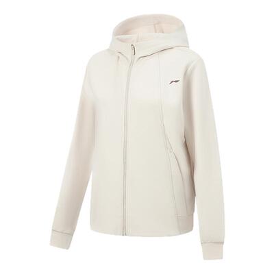 李宁女开衫连帽卫衣健身热汗卫衣