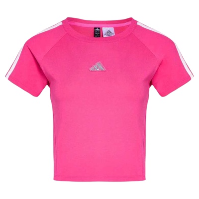 adidas阿迪达斯女子夏季粉色百搭半袖上衣运动休闲短袖T恤KS0278