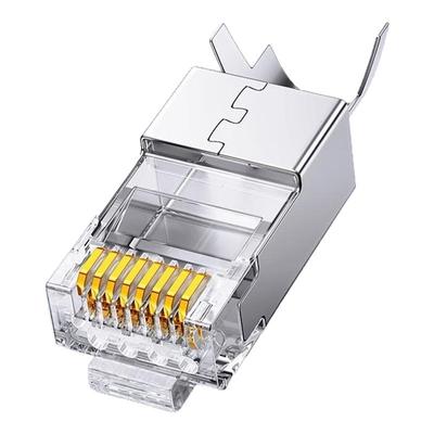 绿联超六6类水晶头超五5类7七类万兆屏蔽网线rj45插头网络对接头