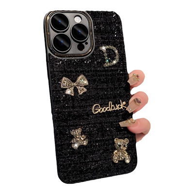 适用苹果15简约毛绒小香风手机壳