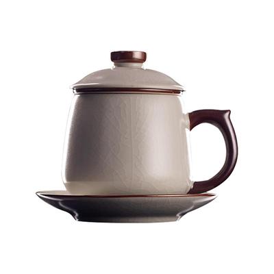 容山堂米黄汝窑泡茶杯个人专用