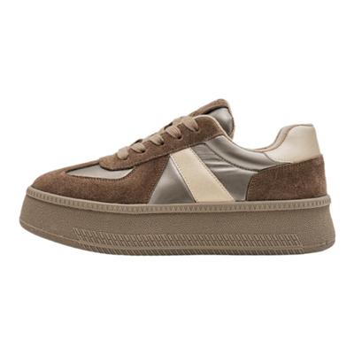 EBLAN/伊伴女鞋美拉德2025秋季厚底增高德训鞋时尚百搭运动休闲鞋