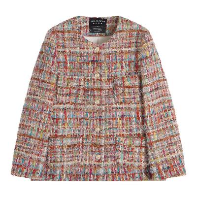 邱莹莹HELA AOMI CH同源法国进口SCOP彩宝羊毛粗花呢香风外套