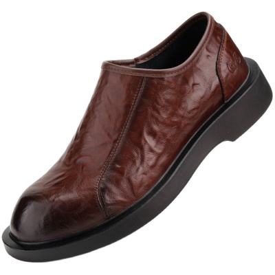 拉链款透气舒适5999真皮商务皮鞋男士英伦软底软面一脚蹬时尚百搭