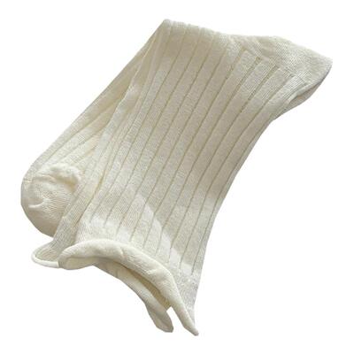 白色卷边纯色堆堆袜子女ins潮袜