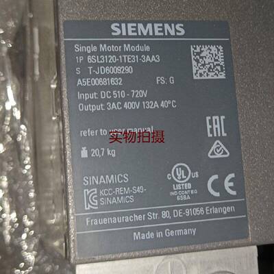 询价驱动器6SL31201TE313AA3德国
