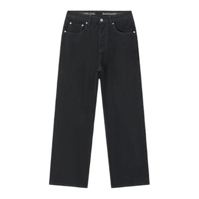 套染做旧水洗微喇牛仔裤