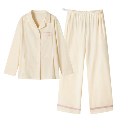 嫚熙春秋纯棉孕妇哺乳睡衣月子服