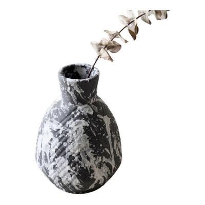 贾湖石器时代艺术陶土花瓶摆件陶瓷花瓶高级感手工花器客厅插花