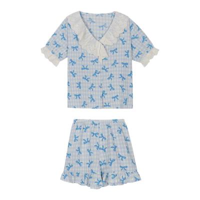 馨帮帮Homedress翻领蕾丝睡衣