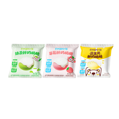 【新品小奶脆】mamiya益生元烤鲜草莓抹茶奶皮脆片内蒙古特产儿童