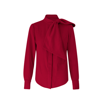 蝴蝶结设计时尚百搭长袖衬衫上衣