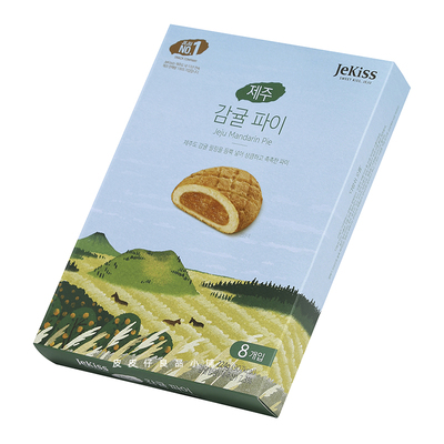 现货韩国济州岛特产Jekiss济州之吻汉拿峰柑橘夹心派饼干伴手礼物