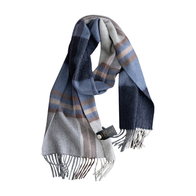 海蓝色山羊绒围巾英伦风送男朋友