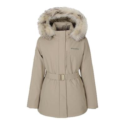 Discovery探索加厚鹅绒羽绒服收腰中长款毛领保暖外套女25冬新