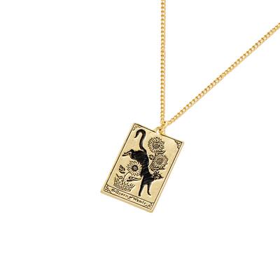 女王项链Fable方牌小猫吊坠