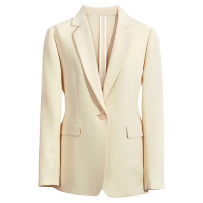 元气嫩黄醋酸职业西装半裙套装