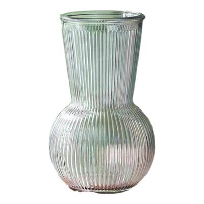 透明圆形花瓶玻璃插花客厅餐桌