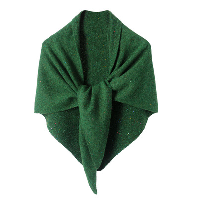 高级感绿色三角形针织披肩
