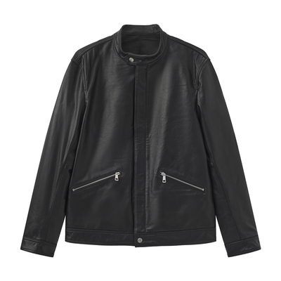 G家男装秋冬新款立领牛皮休闲真皮皮衣机车外套G25X124010/000潮