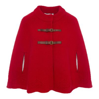 ROCHAROMMA 2025秋冬新款针织提花斗篷女高级感时尚斗篷外套